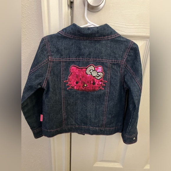 Sanrio | Jackets & Coats | Hello Kitty Sequin Denim Jean Jacket Kids ...